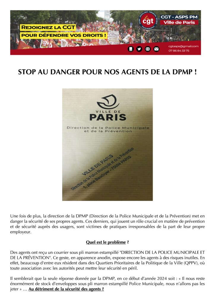 STOP AU DANGER POUR NOS AGENTS DE LA DPMP ! - ASPS